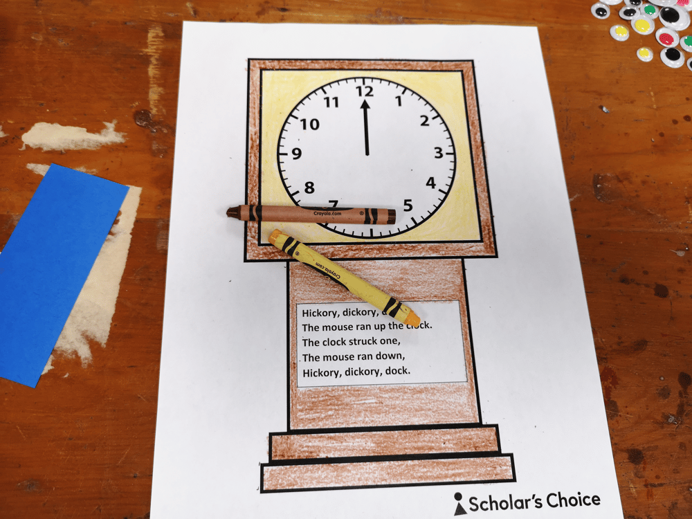 Hickory Dickory Dock Clock and Mouse Craft