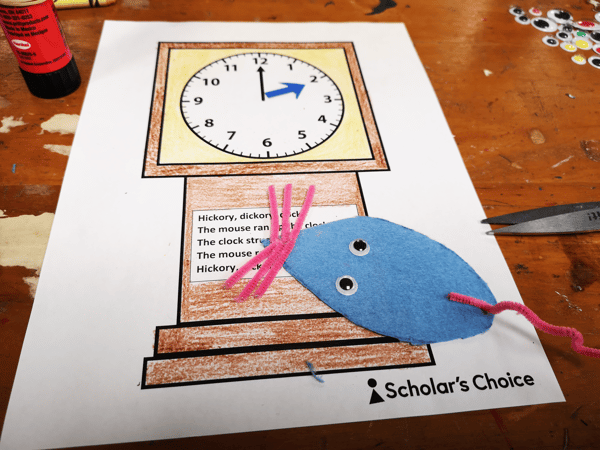 Hickory Dickory Dock Clock and Mouse Craft