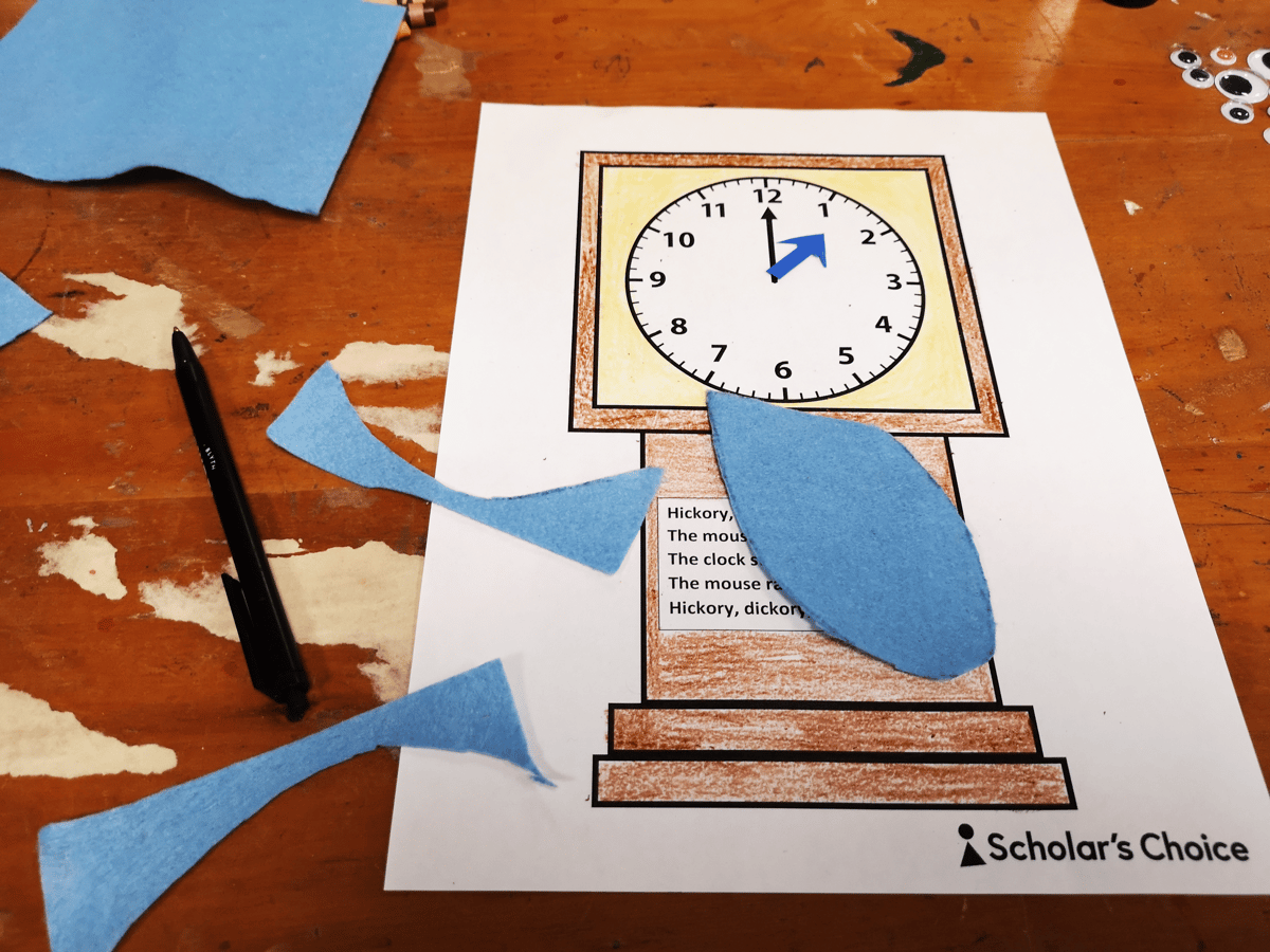 Hickory Dickory Dock Clock and Mouse Craft