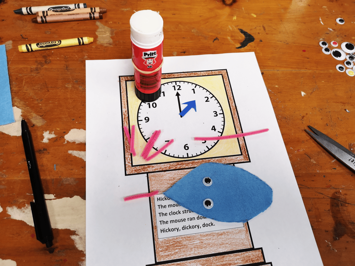 Hickory Dickory Dock Clock and Mouse Craft