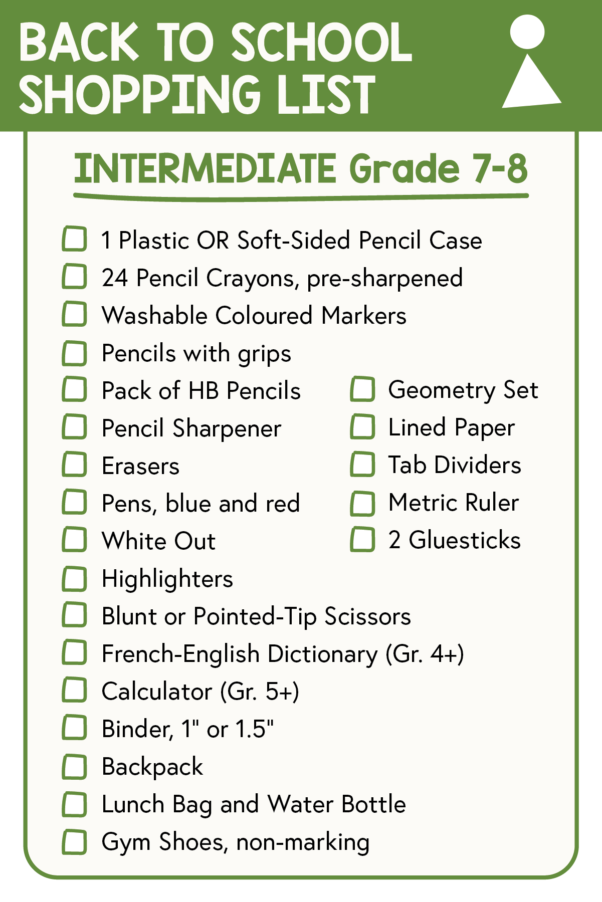 Back To School Lists