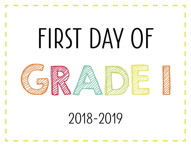 First Day of School Printables for JK to Grade 5